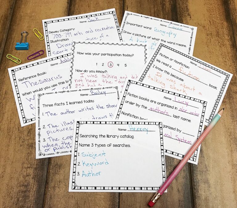 Exit Tickets for the Elementary Library Grades K-5 {BUNDLE}