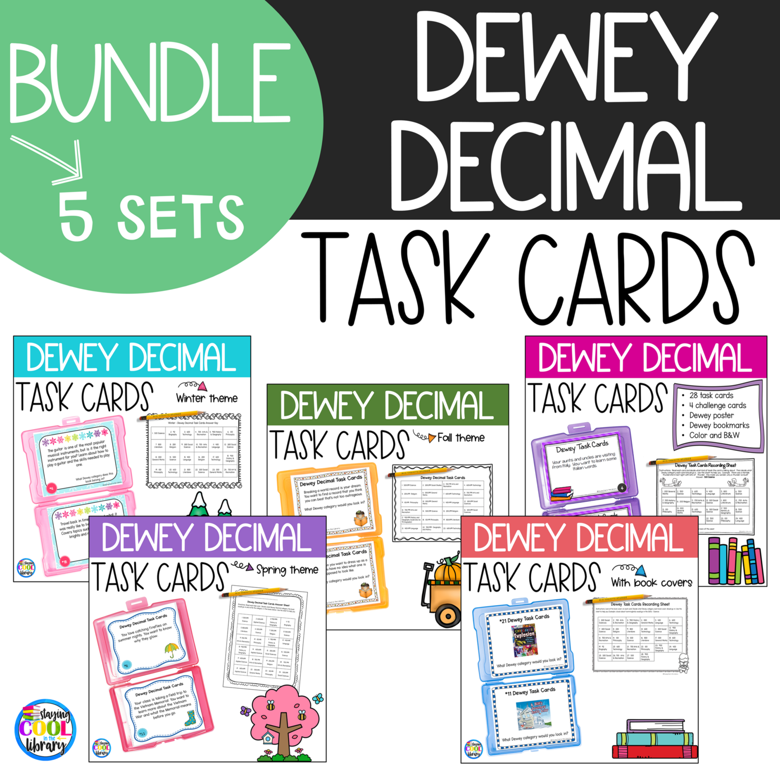Dewey Decimal Task Cards {Bundle}