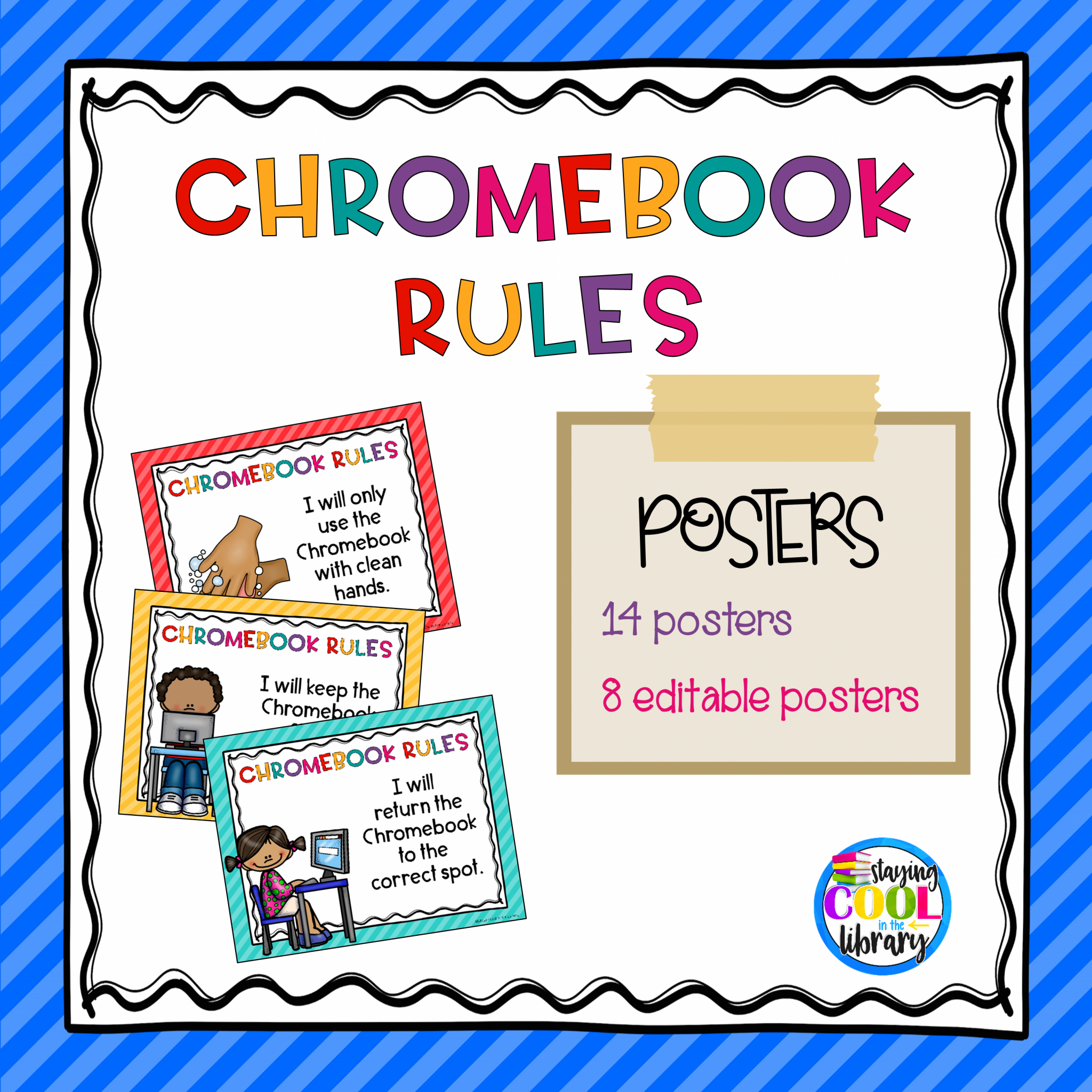 Chromebook Rules Posters {Editable}