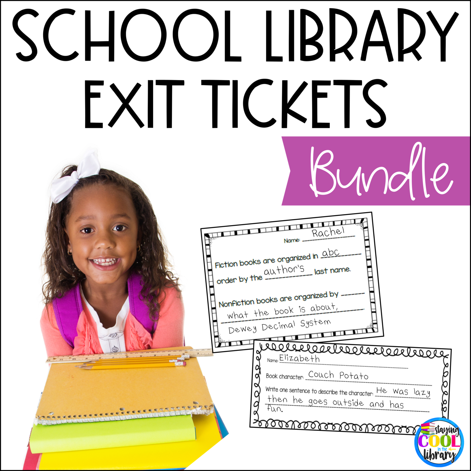 Exit Tickets for the Elementary Library Grades K-5 {BUNDLE}