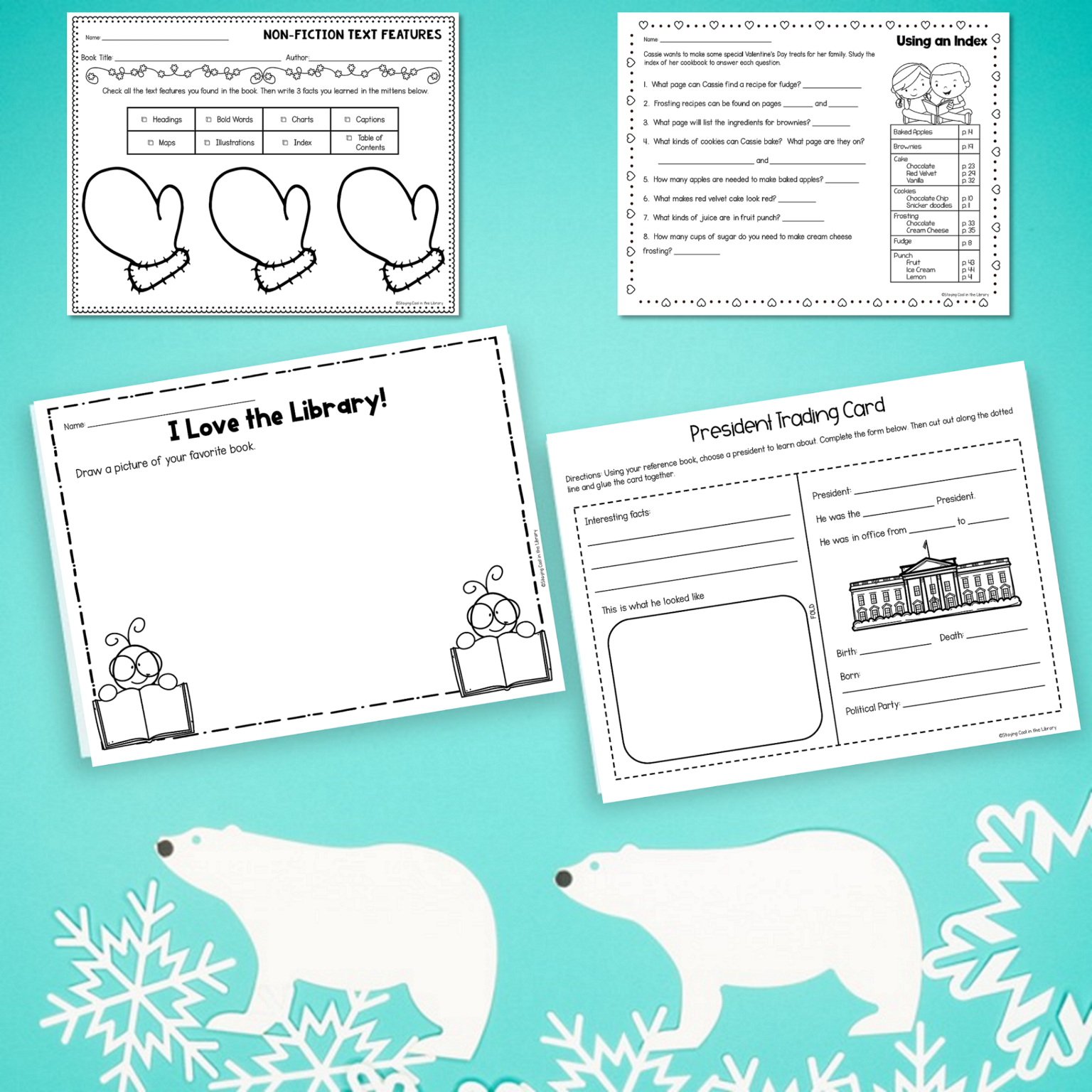 Library No Prep Printables - Winter Theme