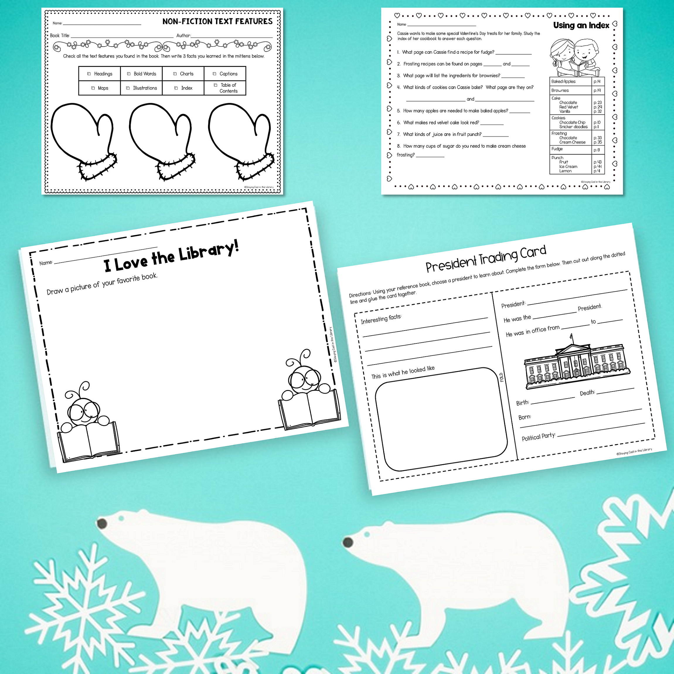 Library No Prep Printables - Winter Theme