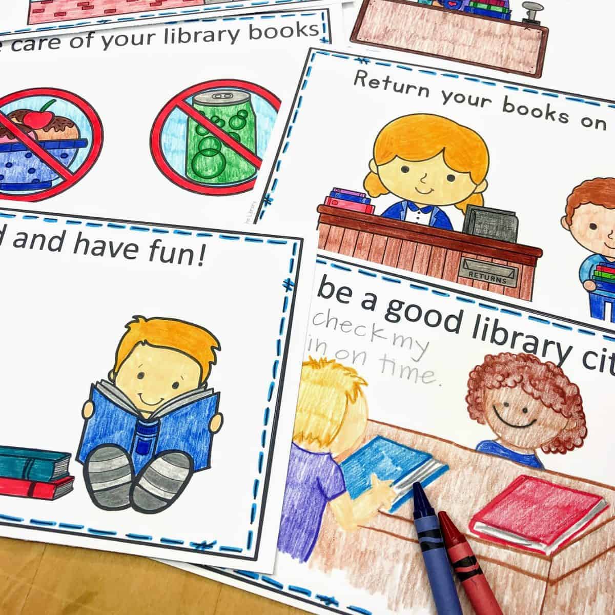 Library Orientation and Rules - Mini Books and Printables