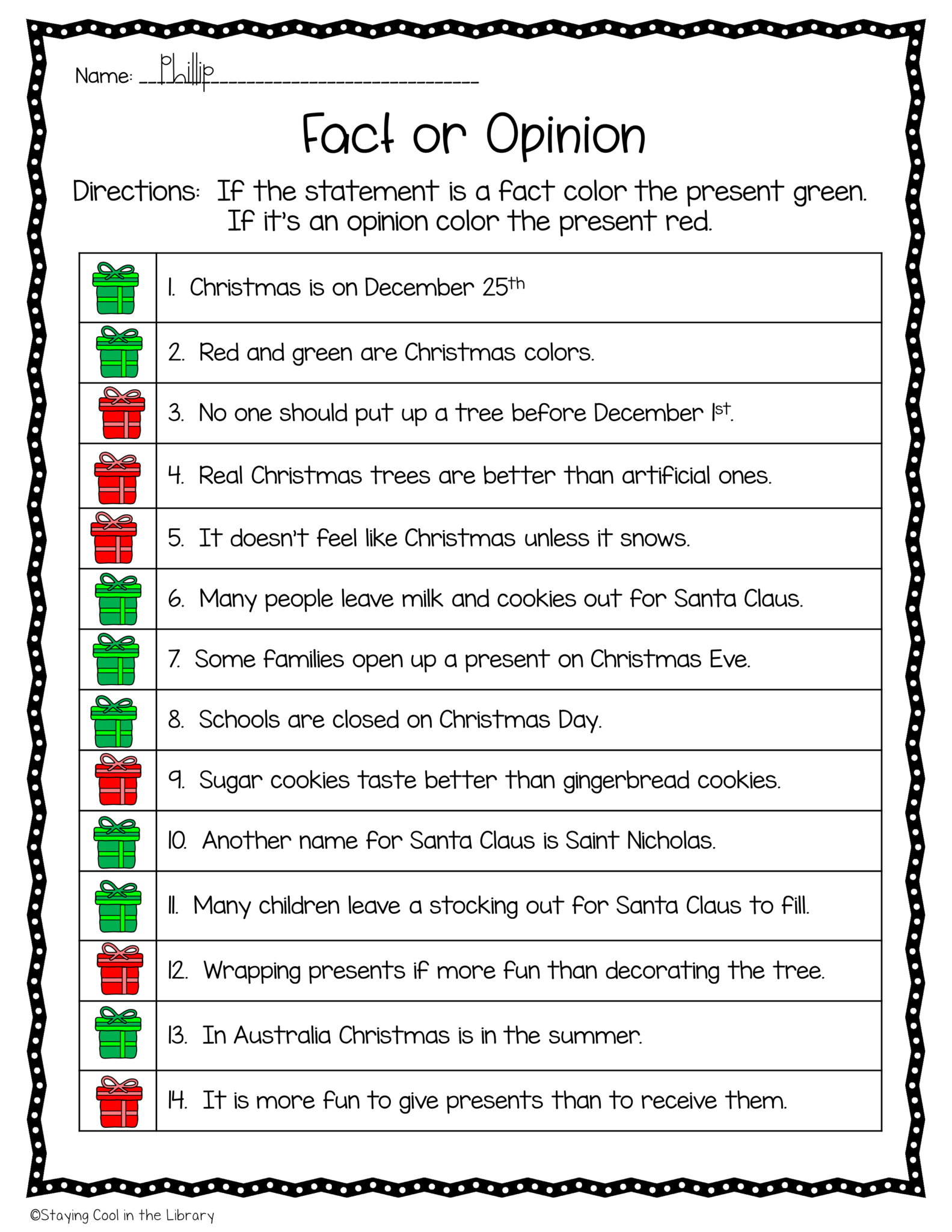Library No Prep Printables - Christmas