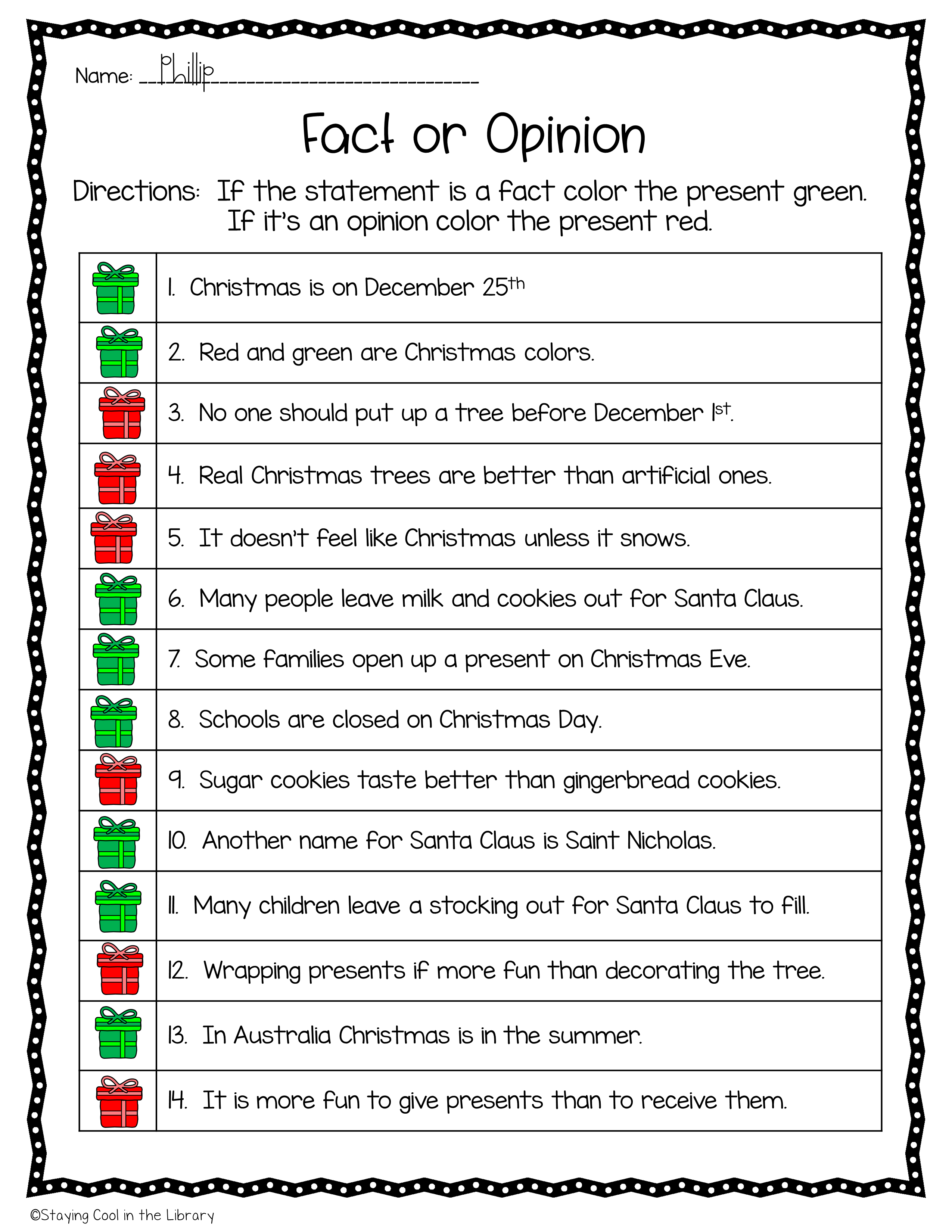 Library No Prep Printables - Christmas