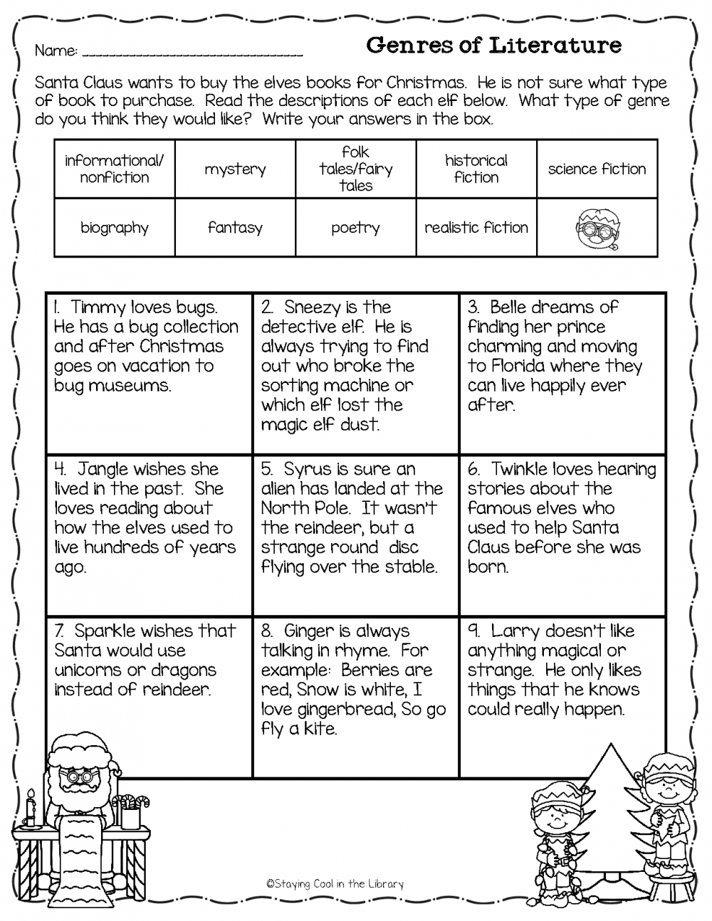 Library No Prep Printables - Christmas