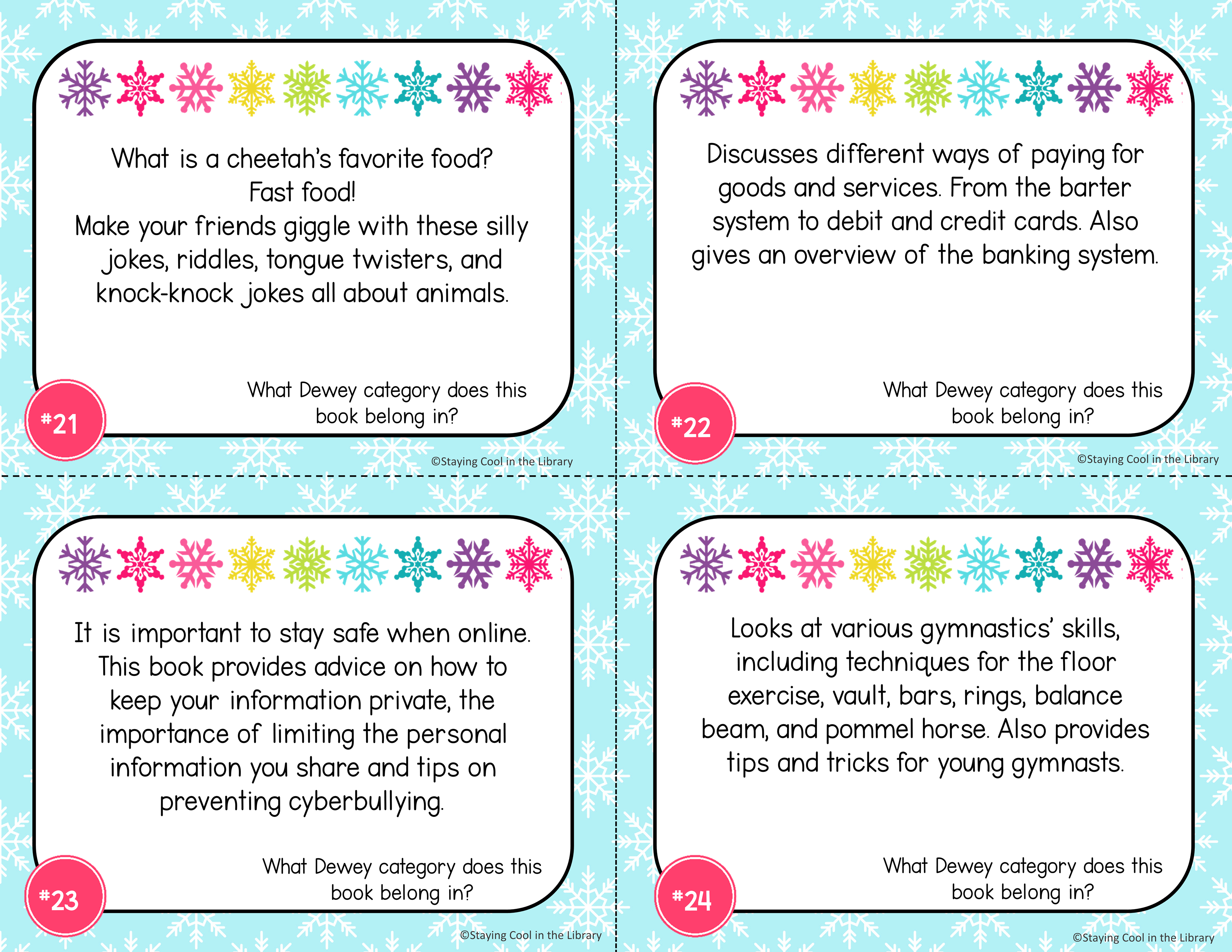 Dewey Decimal Task Cards - Winter Theme