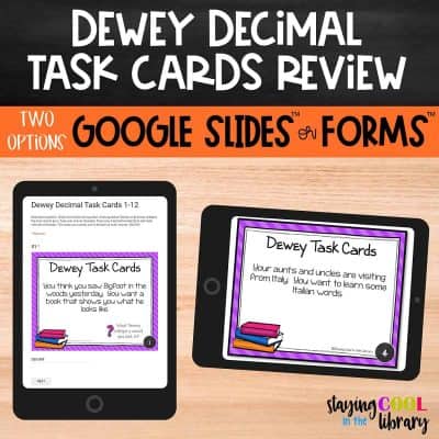 Dewey Decimal Task Cards for Google Drive
