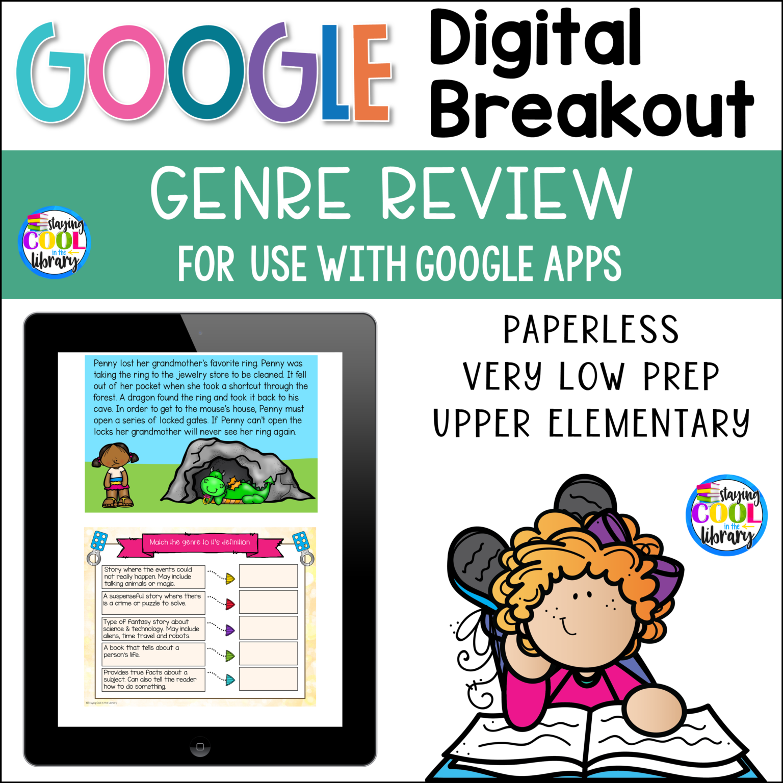 Library Skills Digital Breakout BUNDLE - Staying Cool in the Library