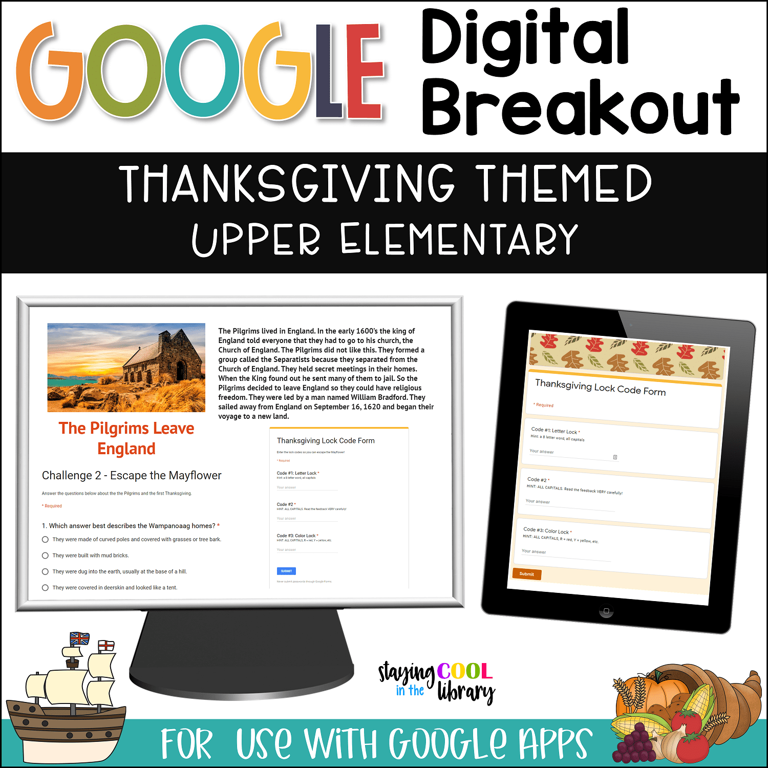 Thanksgiving Digital Breakout - Escape the Mayflower