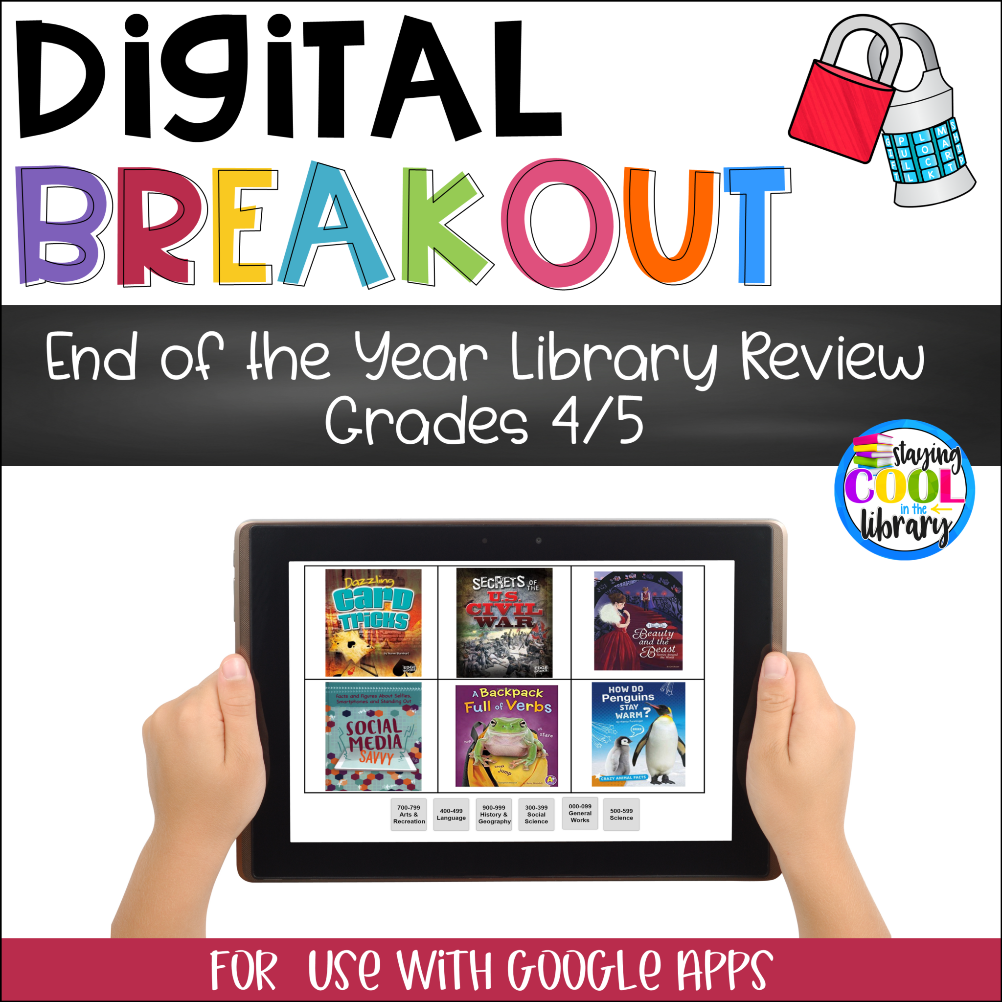 Library Skills Digital Breakout BUNDLE - Staying Cool in the Library