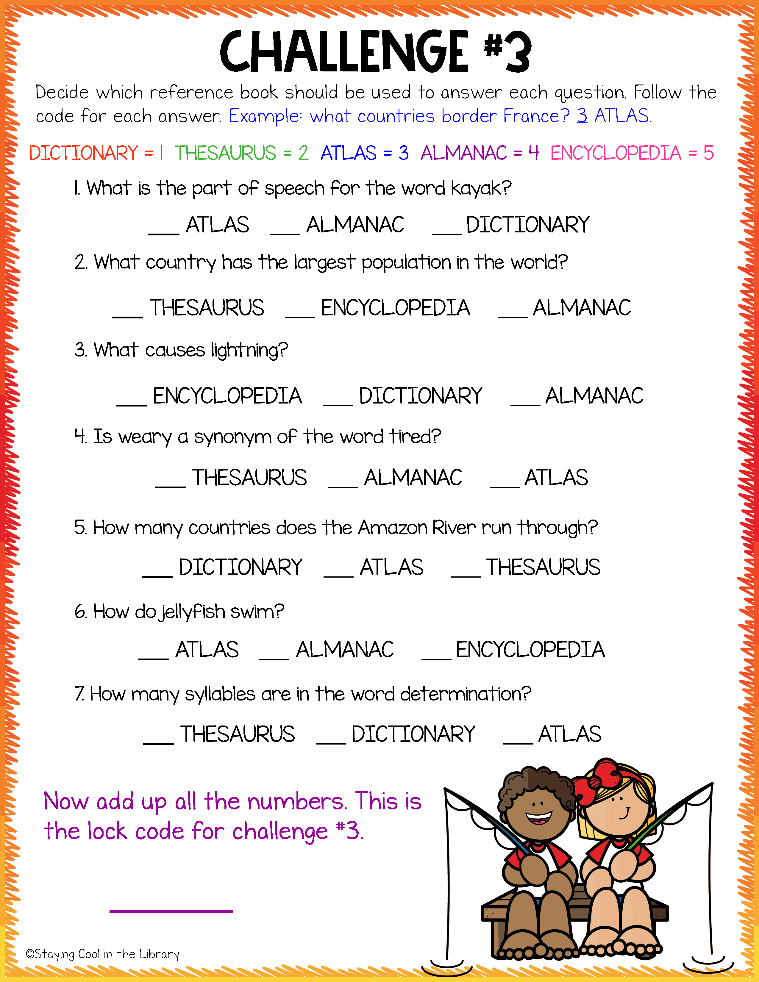 End of the Year Library Review - PRINT Breakout Gr. 2/3