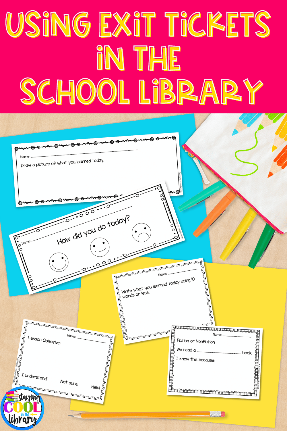 Exit Tickets in the School Library + a FREEBIE - Staying Cool in the ...