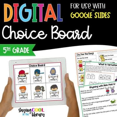 5th Grade Reading Digital Choice Board | Google Slides - Staying Cool ...