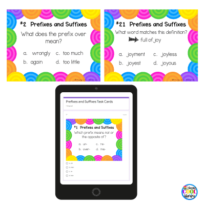 Prefixes and Suffixes Task Cards| Print and Google Classroom - Staying ...