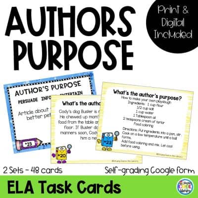 ELA Task Card Bundle | Print and Google Classroom - Staying Cool in the ...