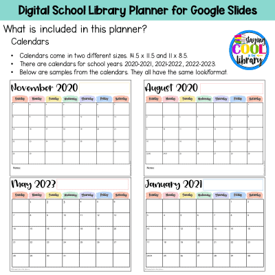 Digital School Library Planner (Google Slides)