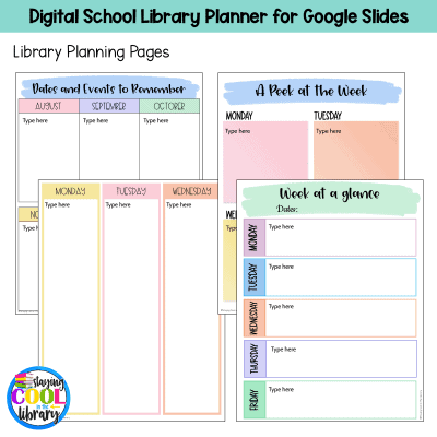 Digital School Library Planner (Google Slides)