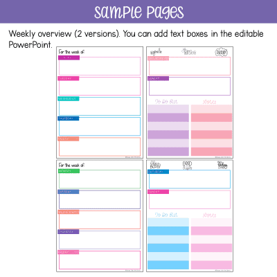 School Library Planner - Watercolor