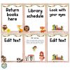 Library Poster Set - Forest Theme - Staying Cool in the Library