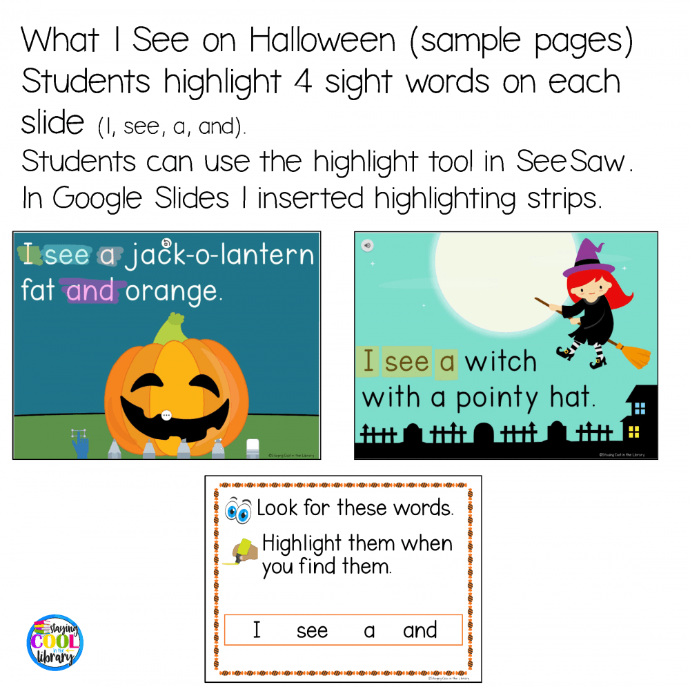 Halloween - Print and Digital Mini Books - Staying Cool in the Library