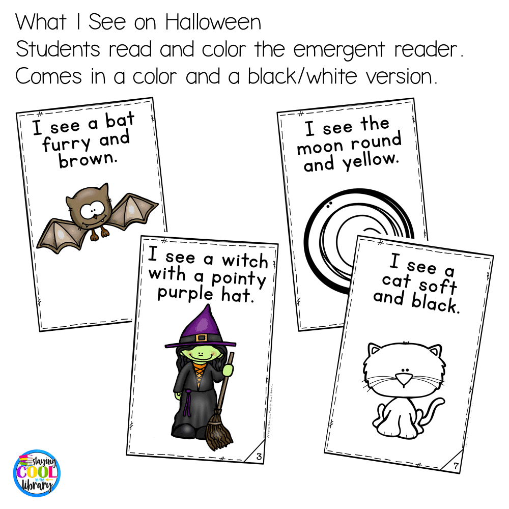 Halloween - Print and Digital Mini Books - Staying Cool in the Library