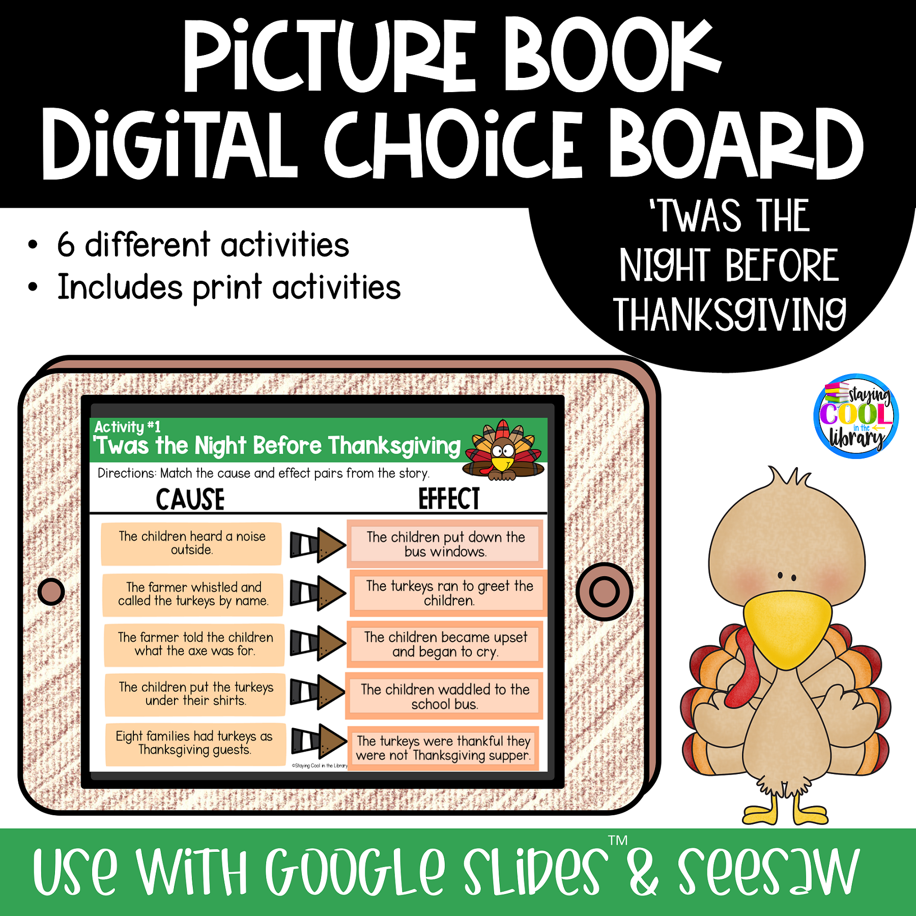 Twas the Night Before Thanksgiving -Digital Choice Board | Google ...