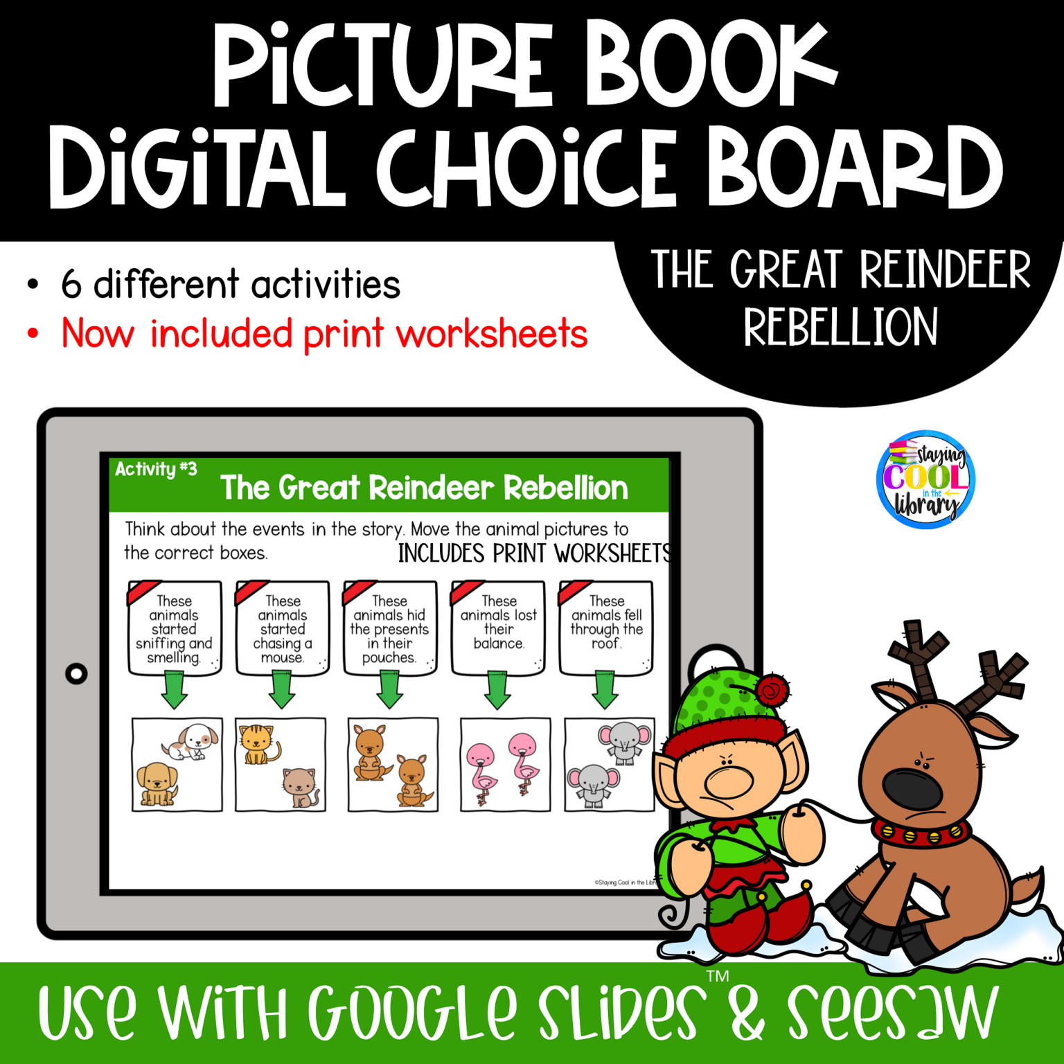 Great Reindeer Rebellion - Digital Choice Board | Google Slides & Print ...