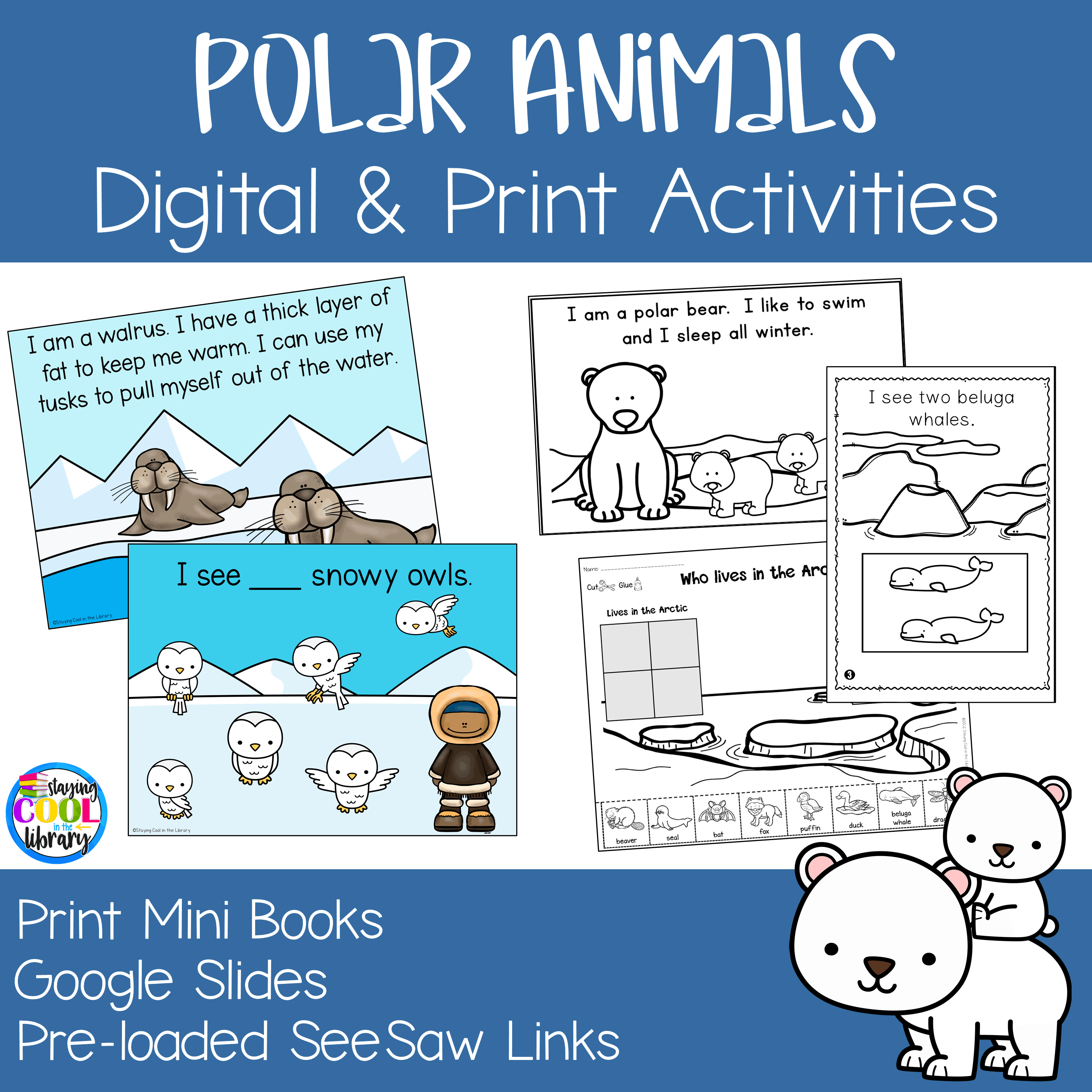 Polar and Arctic Animals - Digital and Print Mini Activities - Staying ...