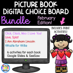 February Picture Book Digital Choice Boards - BUNDLE | Google & Print ...