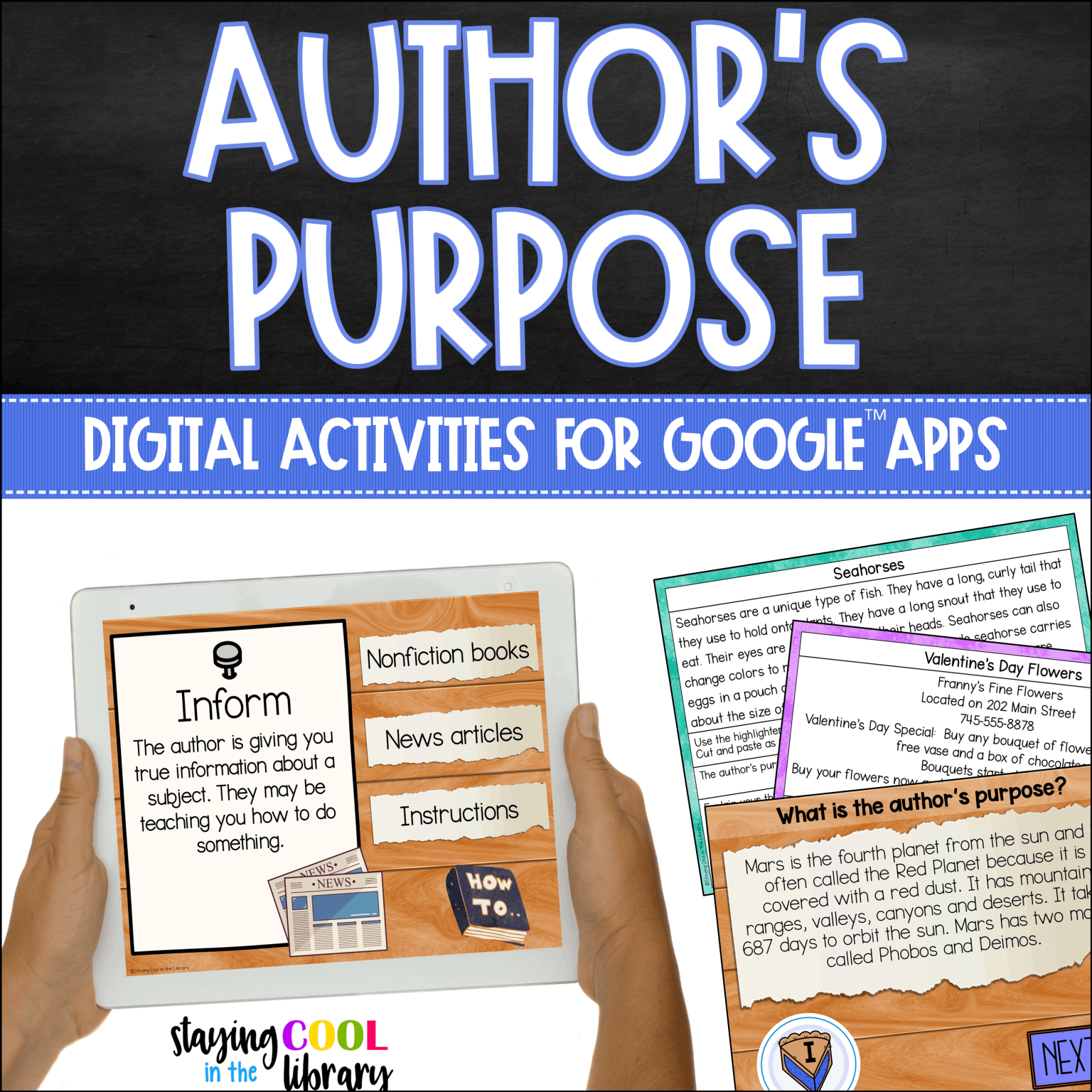 Author's Purpose Activities for Google Slides