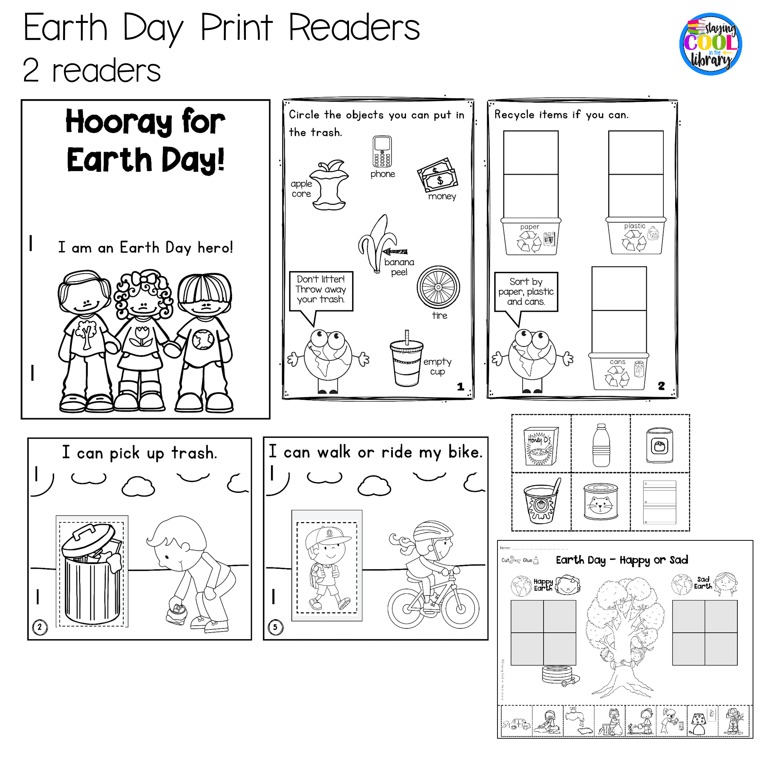 Earth Day - Print and Digital Activities - Staying Cool in the Library