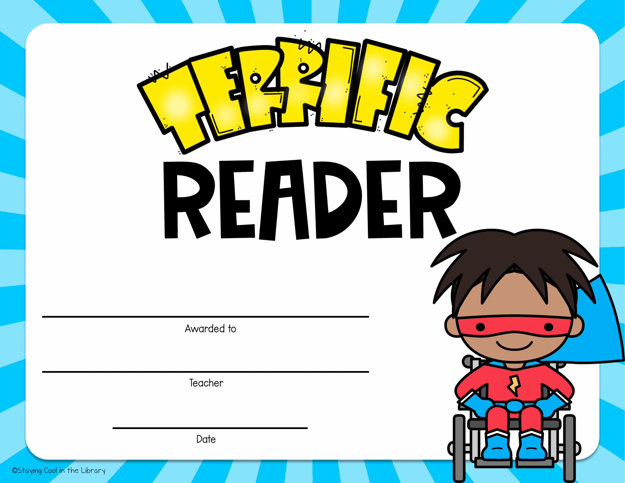 Reading Awards and Certificates - Digital and Editable - Staying Cool ...