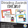 Reading Awards and Certificates - Digital and Editable - Staying Cool ...