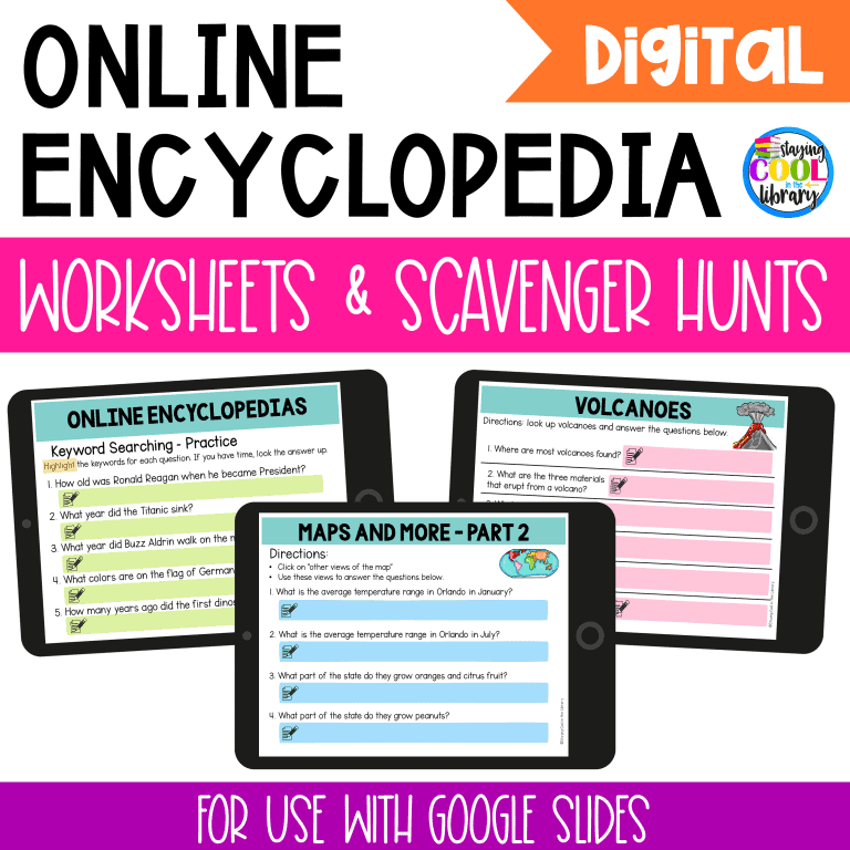 Online Encyclopedia Research Activities – Digital for Google Slides