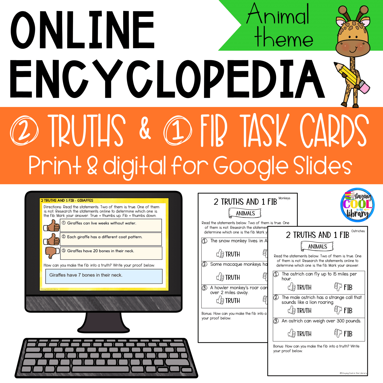 Research Task Cards – Print and Digital for Google Slides