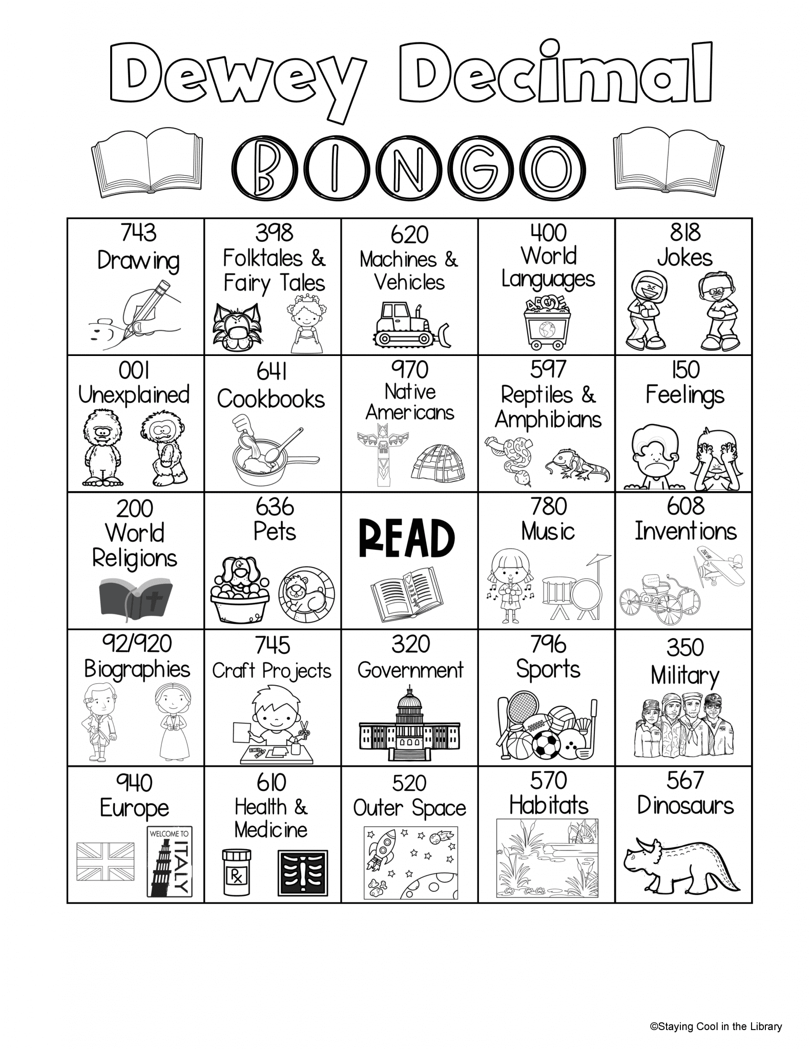 Dewey Decimal Bingo Game – Print and Digital for Google Slides