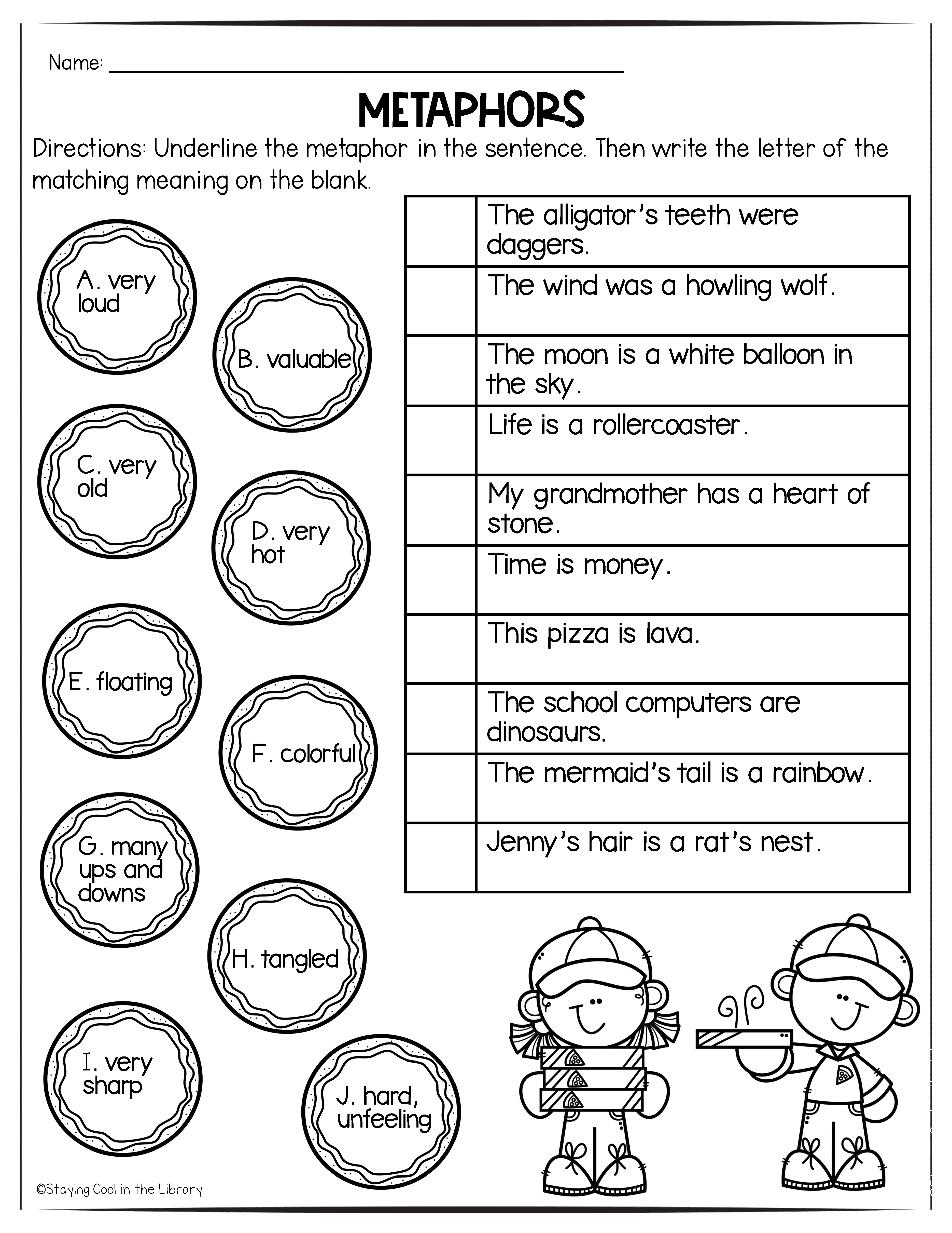 Figurative Language Worksheets and Posters
