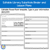 Library Substitute Binder & Lesson Plans