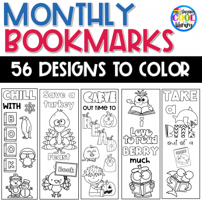 Monthly Reading Bookmarks to Color - Staying Cool in the Library