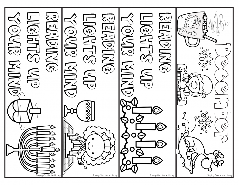 Monthly Reading Bookmarks to Color - Staying Cool in the Library