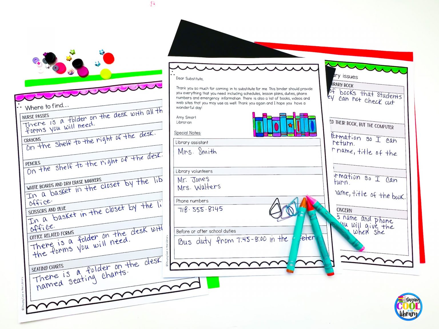 How to Create a Library Substitute Binder