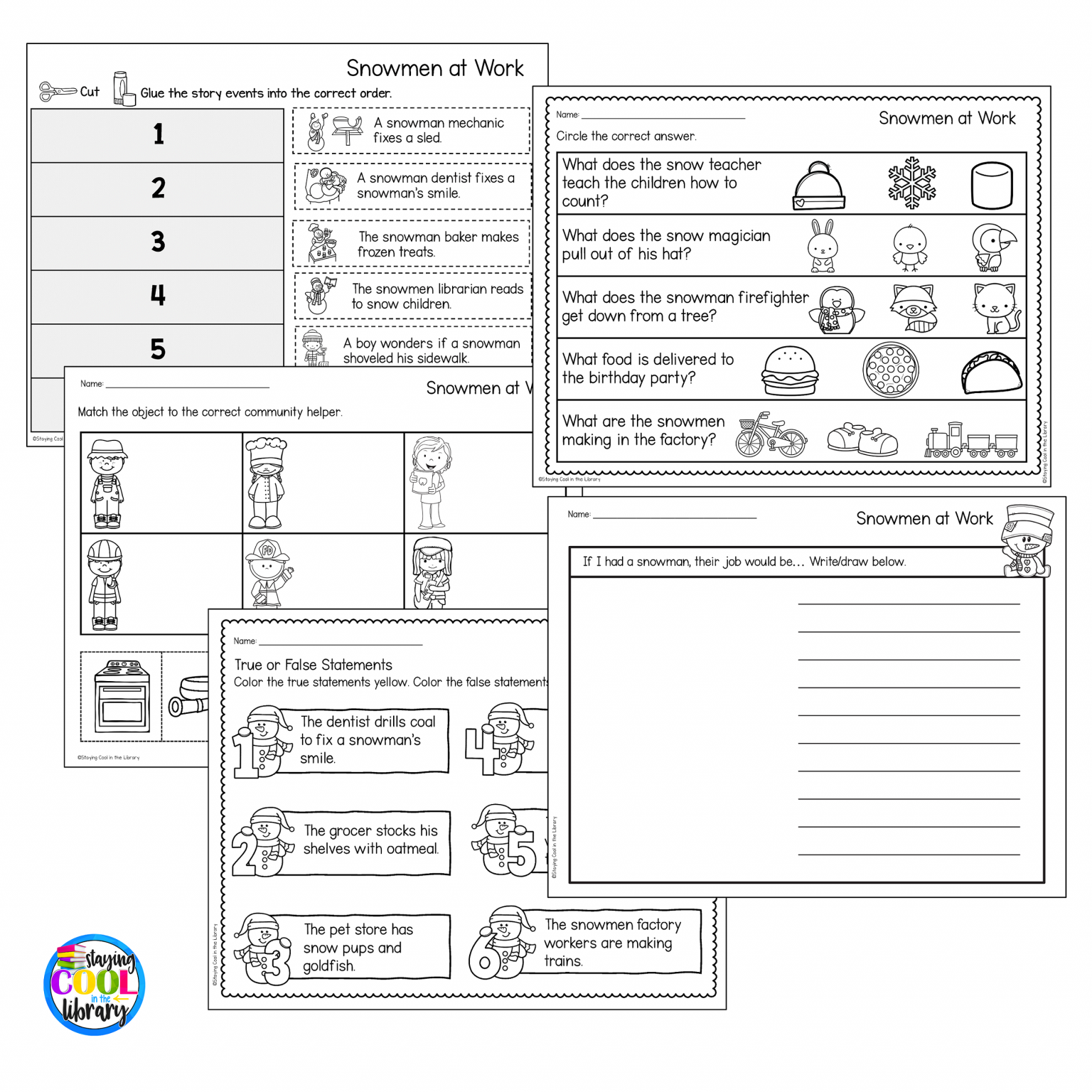 Snowmen at Work - Digital Choice Board | Google Slides & Print ...
