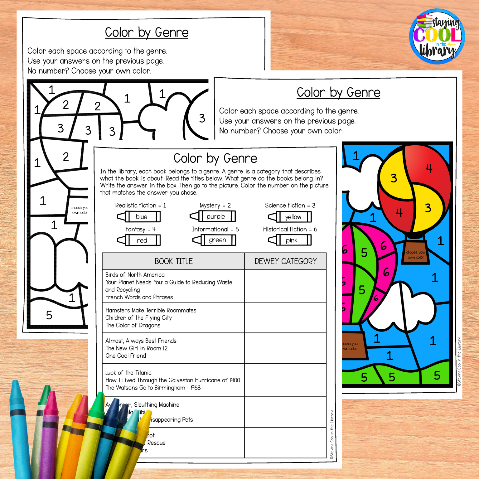 Color by Call Number and Genre - Bundle - Staying Cool in the Library