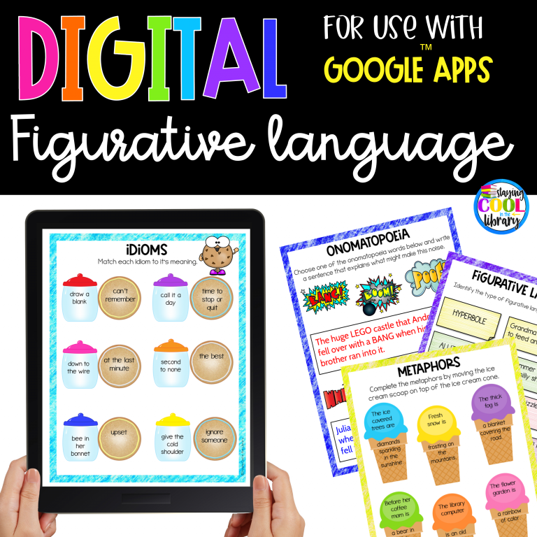 Figurative Language Digital Activity Bundle - Staying Cool in the Library