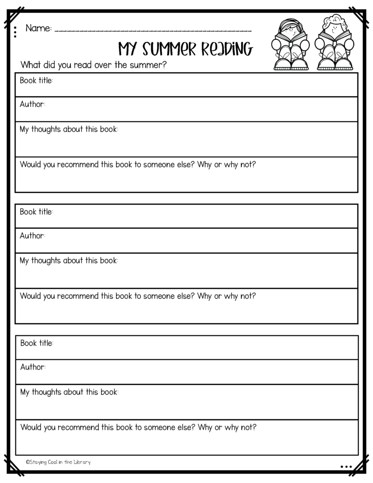 Reading Response Graphic Organizers and Bookmarks - Staying Cool in the ...