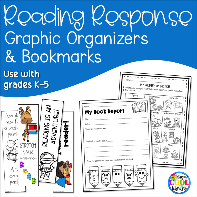Reading Response Graphic Organizers and Bookmarks - Staying Cool in the ...